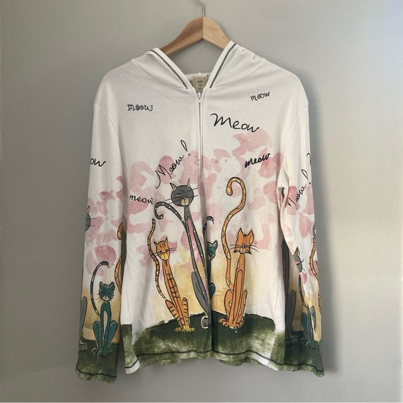Jess & Jane | Tops | Vintage Jess Jane Cat Lady Cats Meow Long Sleeve ...